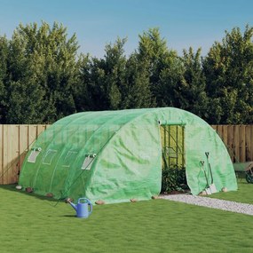 Skleník s ocelovým rámem zelený 20 m² 5 x 4 x 2,3 m 3188083