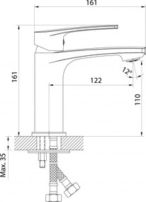 SAMONA KORANA stojánková umyvadlová baterie bez výpusti, chrom 10220201
