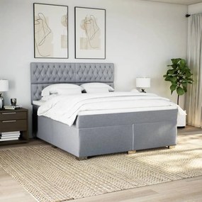 Box spring postel s matrací světle šedá 180 x 200 cm textil 3292874