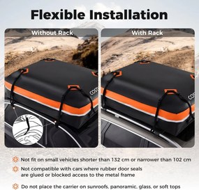 Costway 600 L střešní box na auto s protiskluzovou podložkou a 6
