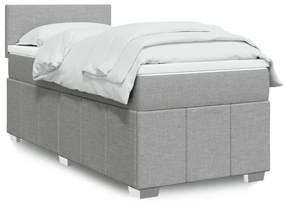 Box spring postel s matrací světle šedá 90x200 cm textil 3286944
