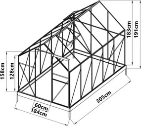 Hliníkový skleník VeGA 6000 STRONG-22