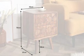 Designový noční stolek Justice, 40 cm, sheesham