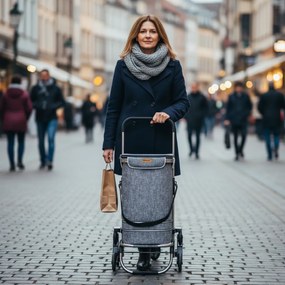 Jurhan Nákupní taška na kolečkách do schodů COMFORT,50l, šedá
