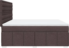 Box spring postel s matrací tmavě hnědá 180x200 cm textil 3294064