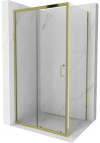 Mexen Apia rozsouvací sprchový kout 110 x 70 cm, Průhledné, Zlatá - 840-110-070-50-00
