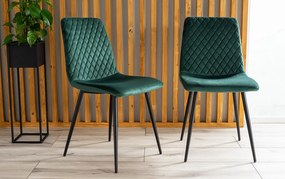 Casarredo Jídelní čalouněná židle ILJA VELVET zelená/černá