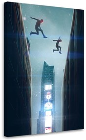 Gario Obraz na plátně Budovy Lidé Noční město - Bryantama Art Rozměry: 40 x 60 cm