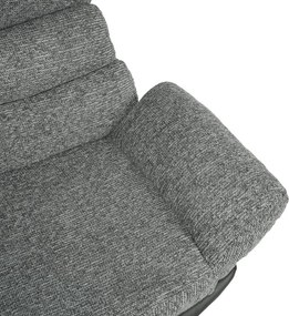 Relaxační otočné křeslo JOLA s taburetem — látka, šedá
