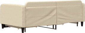 Válenda s přistýlkou a zásuvkami krémová 100 x 200 cm textil 3196861