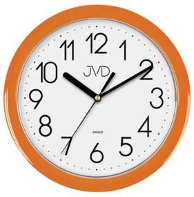 JVD Oranžové kulaté nástěnné hodiny JVD HP612.11