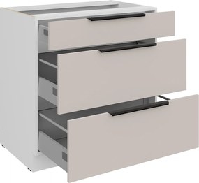 COMO | dolní skříňka 80 D 3S zásuvková | 80 cm | PREMIUM BOX | bílá/kašmír