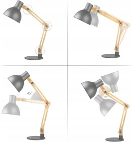 Stolní lampa 1xE27/40W/230V šedá