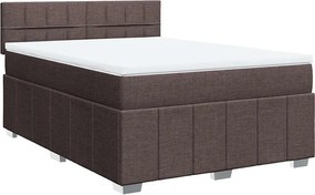 Box spring postel s matrací tmavě hnědá 140x200 cm textil 3287094