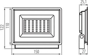 LED reflektor Kanlux Miledo GRUN NV LED-30-B 30W neutrální bílá 31392