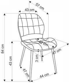 Jídelní židle Valeria, žlutá