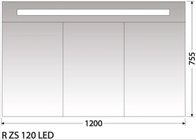 INTEDOOR zrcadlová třídveřová skříňka s integrovaným LED osvětlením R ZS 120 LED Varianta: A3416 Bílá MAT