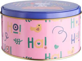 PEANUTS Dóza kulatá "HoHoHo" 13,5 cm - růžová/modrá