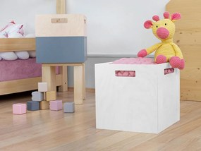 Benlemi Úložný dřevěný box BOKS do regálu s obdélníkovým úchytem Zvolte barvu: Růžová, pololakovaná