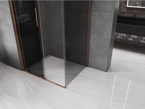 Mexen Velar, sprchový kout s posuvnými dveřmi 110 x 100 cm, 8mm šedé sklo, růžové zlato, 871-110-100-41-60