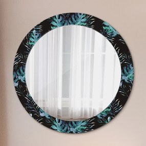 Kulaté dekorativní zrcadlo Exotické listy fi 70 cm