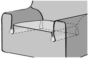 Potah na sedačku multielastický, Denia, bordový křeslo 70 - 110 cm