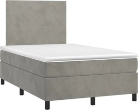 Box spring postel s matrací světle šedá 120x190 cm samet 3269983