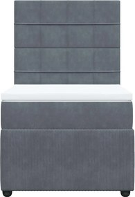 Box spring postel s matrací tmavě šedá 90x190 cm samet 3292215