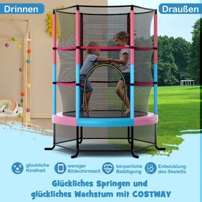 Costway Zahradní trampolína Ø165 cm s ochrannou sítí trampolína pojme až 135 KG