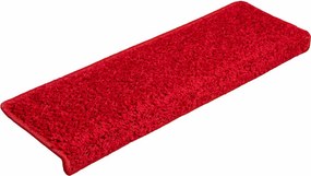 Schodové rohože 15 ks 65 x 21 x 4 cm červené s obdélníkovým okrajem 134582
