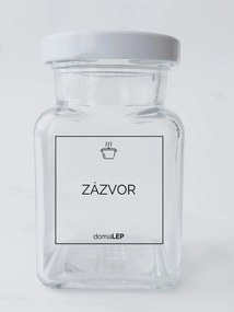 Samolepka na kořenky ZÁZVOR průhledná 5 × 5 cm základní písmo