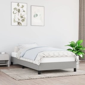 Rám postele světle šedý 100x200 cm textil - Default Title