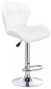 LuxuryForm DESIGN Barová židle LIVIO na stříbrné kulaté podstavě – bílá