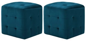 Taburety 2 ks modré 30 x 30 x 30 cm sametová látka 278384