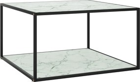 vidaXL Konferenční stolek s m sklem 90 x 90 x 50 cm [322913] Barva: Bílá