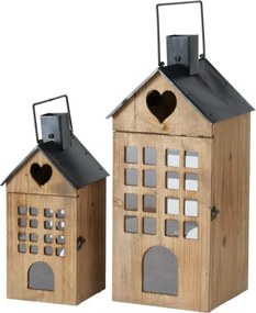 Dřevěná lucerna Home sweet home 56 cm - větší