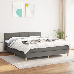 Box spring postel s matrací tmavě šedá 180x200 cm textil 3140634