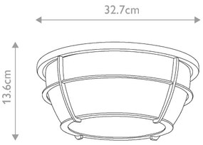 Quoizel QZ-CHANCE-F-PNBR- Koupelnové stropní svítidlo CHANCE 2xE27/60W/230V IP44