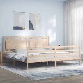 Rám postele s čelem 200 x 200 cm masivní dřevo,  3194071