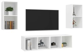 vidaXL Nástěnné TV skříňky 4 ks bílé kompozitní dřevo
