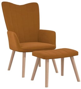 Petromila Relaxační křeslo se stoličkou hnědé samet