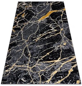 Moderní kusový koberec GLOSS 529A 82 Mramor kámen černý zlatý / šedý Rozměr: 240x330 cm