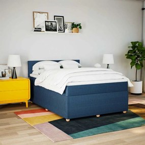 Box spring postel s matrací modrá 140x200 cm textil 3287485