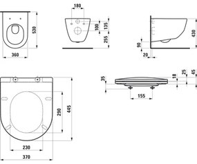 LAUFEN H8669530000001 - Závěsné WC PRO + záchodové prkénko SoftClose PRO