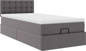 Osmanský postel s matrací šedý 100x200cm cm umělá kůže 3311291