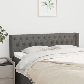 Čelo postele typu ušák tmavě šedé 163x16x78/88 cm textil 3119111