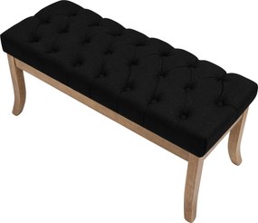 Lavice Ramses látka světlý antik 100 cm – černá