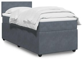 Box spring postel s matrací tmavě šedá 90x200 cm samet 3289933