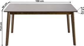 Jídelní set 1 + 6, ořech/béžová / hnědá, HARISON