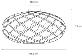 Lucide 21117/65/02 - Stropní svítidlo WOLFRAM 3xE27/60W/230V zlatá